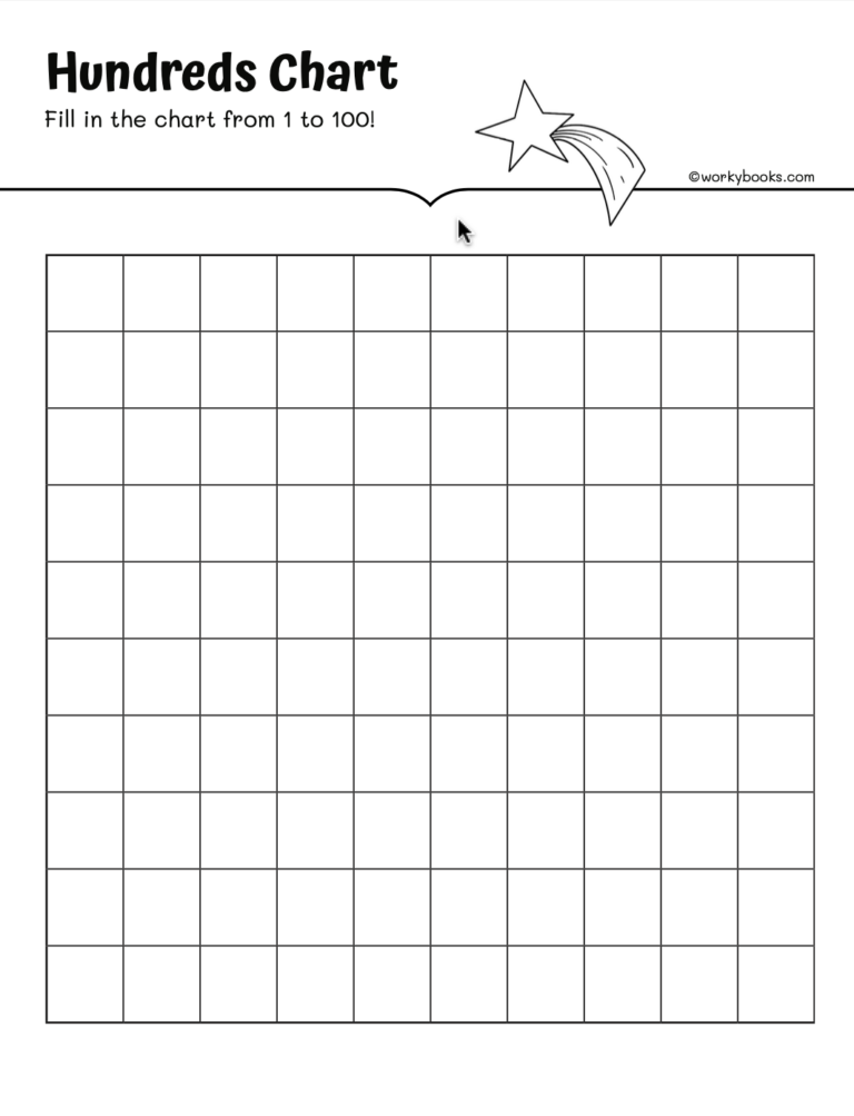 Printable Hundreds Chart with Missing Numbers | Workybooks | Workybooks