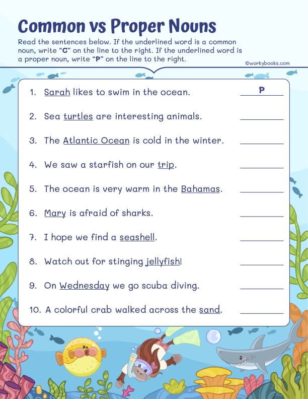 1st Grade Common And Proper Noun Worksheets 1st Grade Common And Proper Noun Worksheets